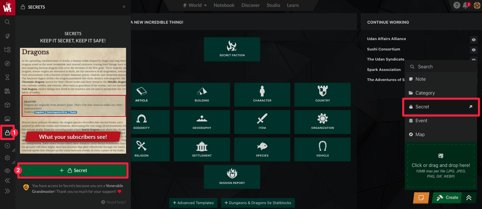 Feature Guide to Secrets in Secrets Knowledge Base | World Anvil