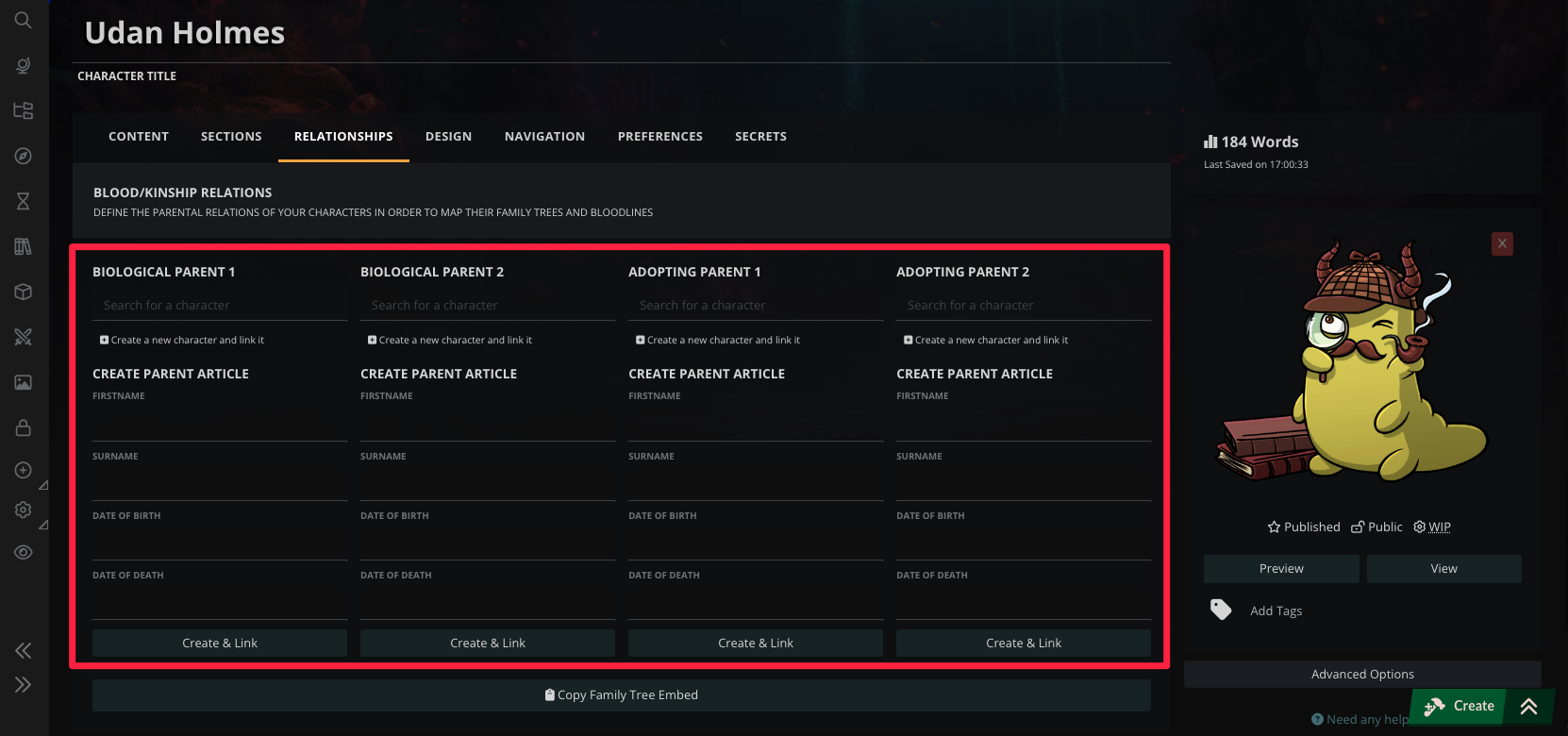 Feature Guide to Family Trees in Family Trees Knowledge Base | World Anvil