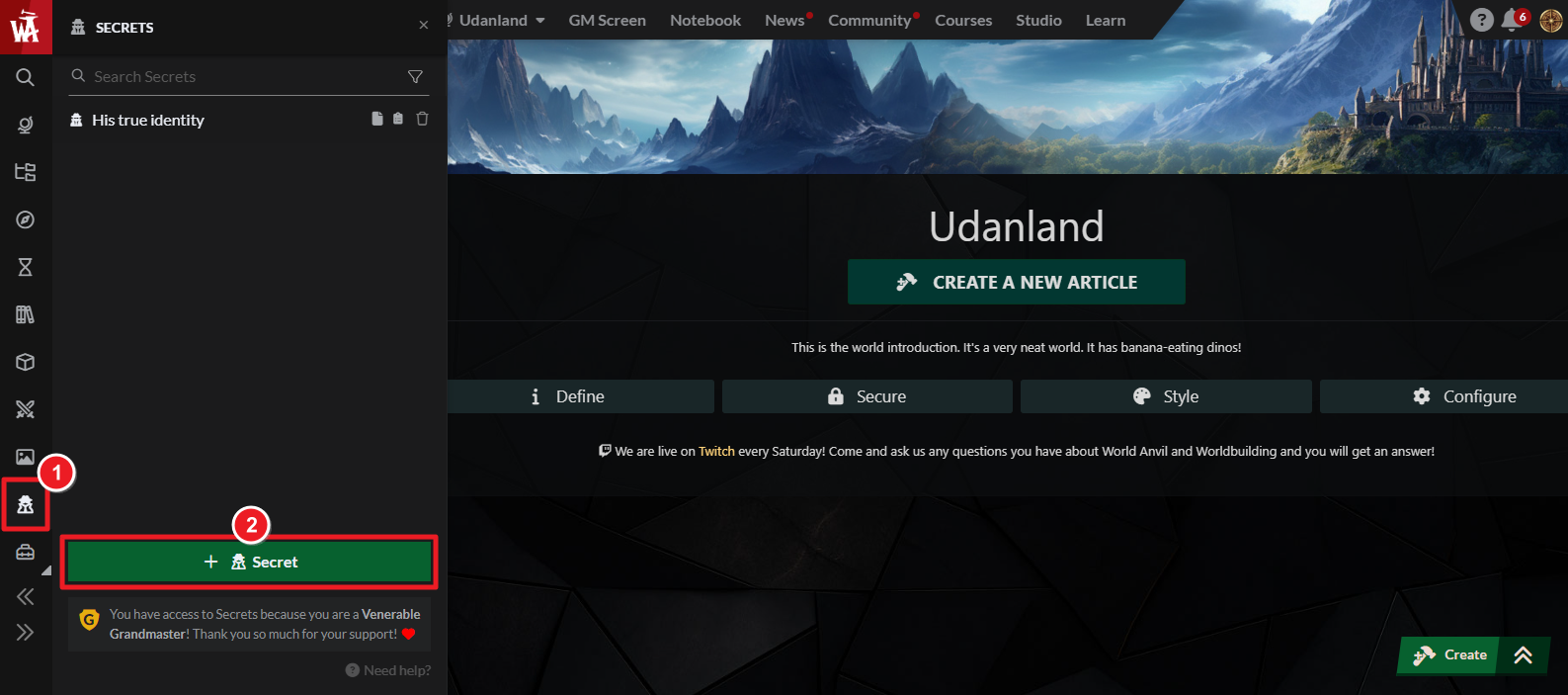 Feature Guide to Secrets in Secrets Tutorials Knowledge Base | World Anvil